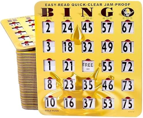 Jam-Proof Easy-Read Quick-Clear Large Print Fingertip Slide Bingo Cards ...