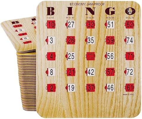 Jam-Proof Fingertip Slide Bingo Cards with Sliding Windows 50 Pack in ...