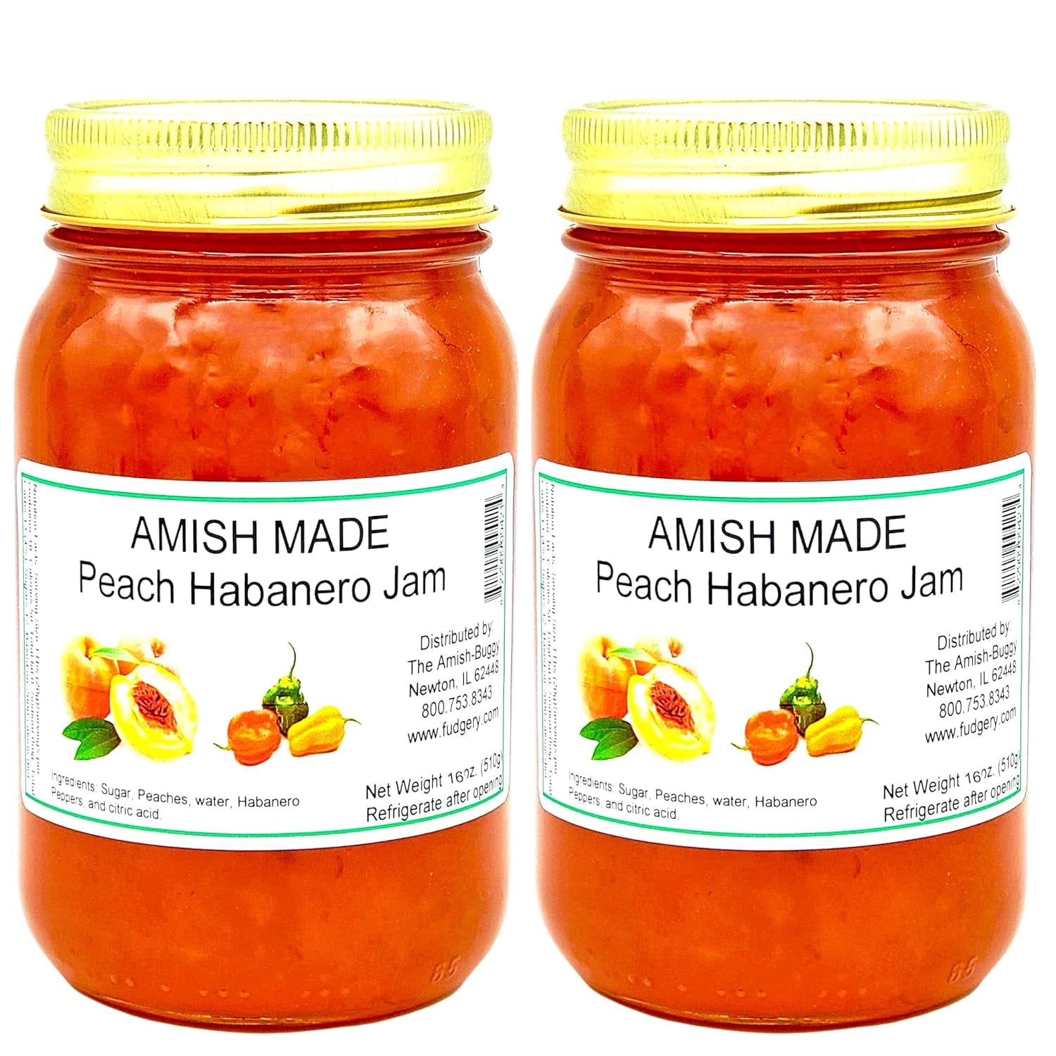 Jam - Two 16 Oz Jars (Peach Habanero) - Walmart.com