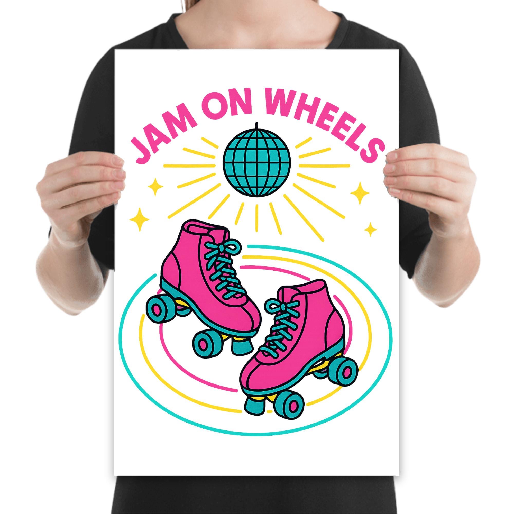 Roller Skating Poster - 13x19 - Wall Decor for Music Studios Gift ...
