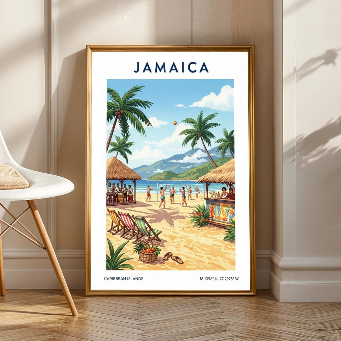 Jamaica Beach Scene Poster: Tropical Caribbean Island Art, Unframed ...