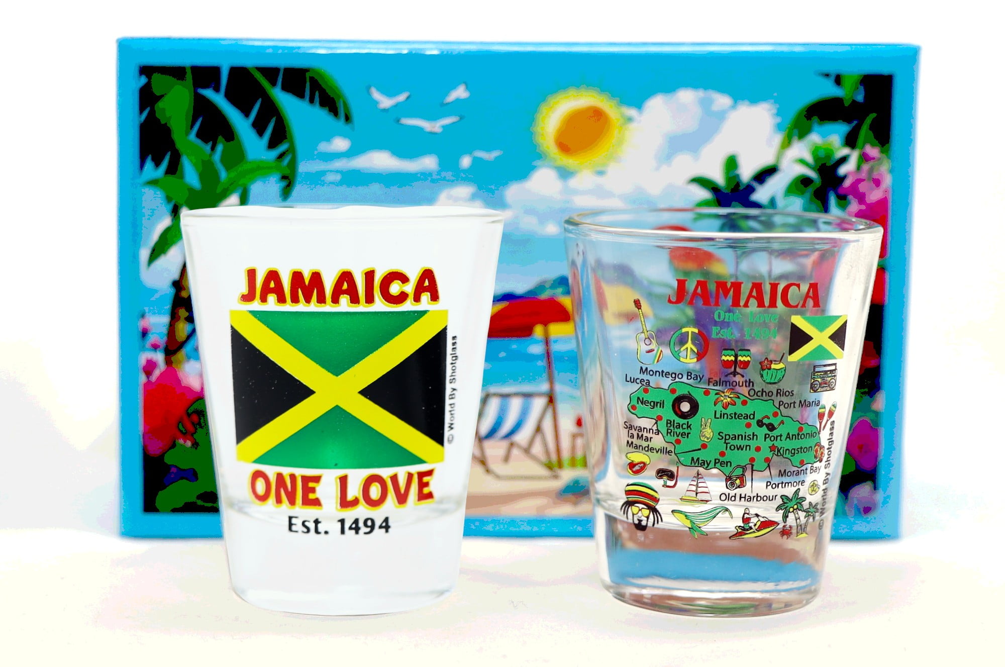 Jamaica Caribbean Boxed Shot Glass Set (Set of 2) - Walmart.com