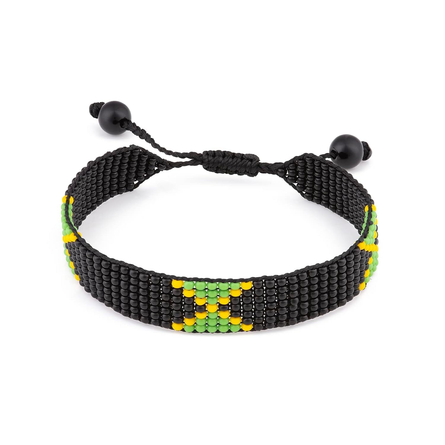 Jamaica Flag Bracelet: Handmade Bracelet,Adjustable Beaded Boho-Style ...