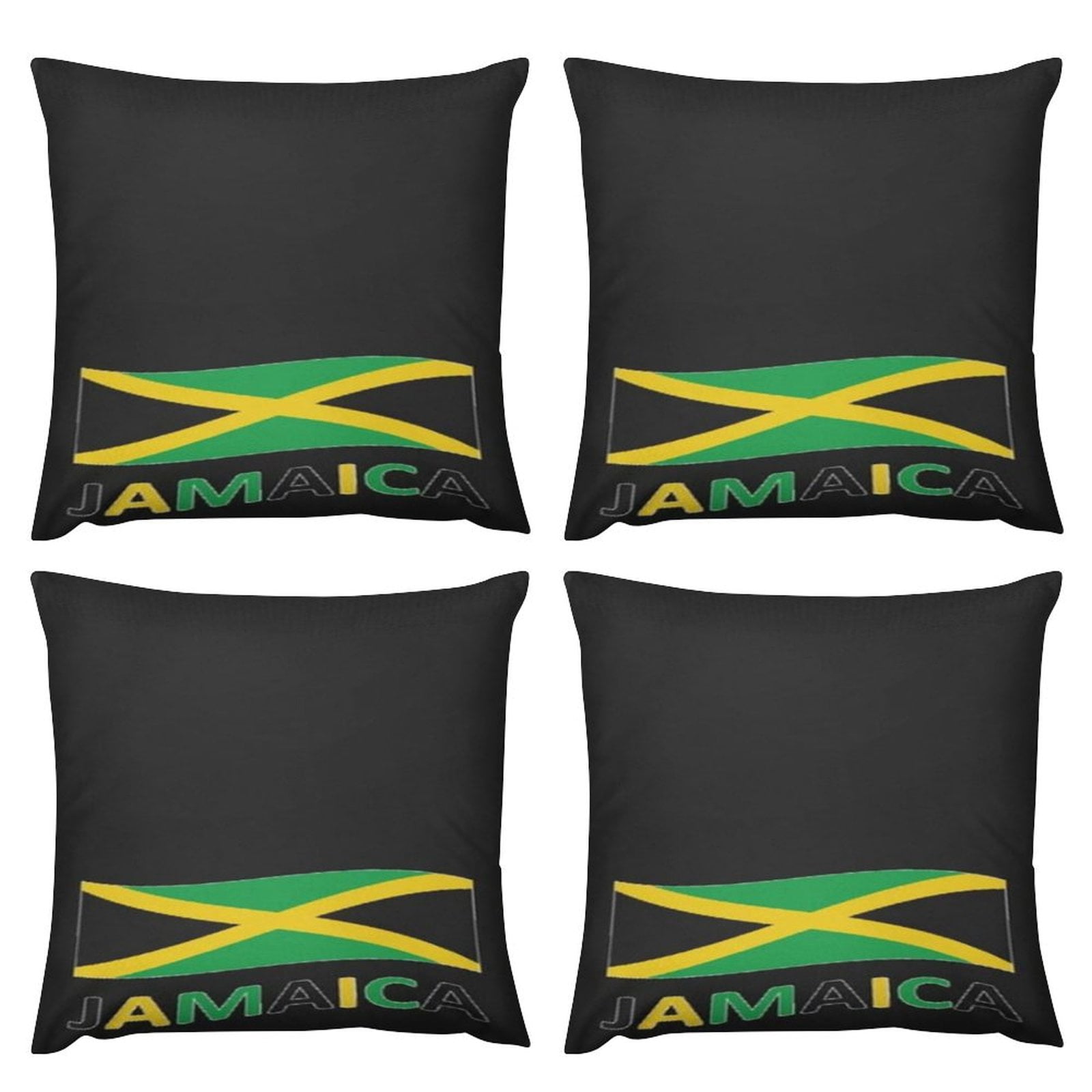 Jamaica Flag Jamaica Logo 4 Pcs Cushion Covers Sofa Cushion Covers ...
