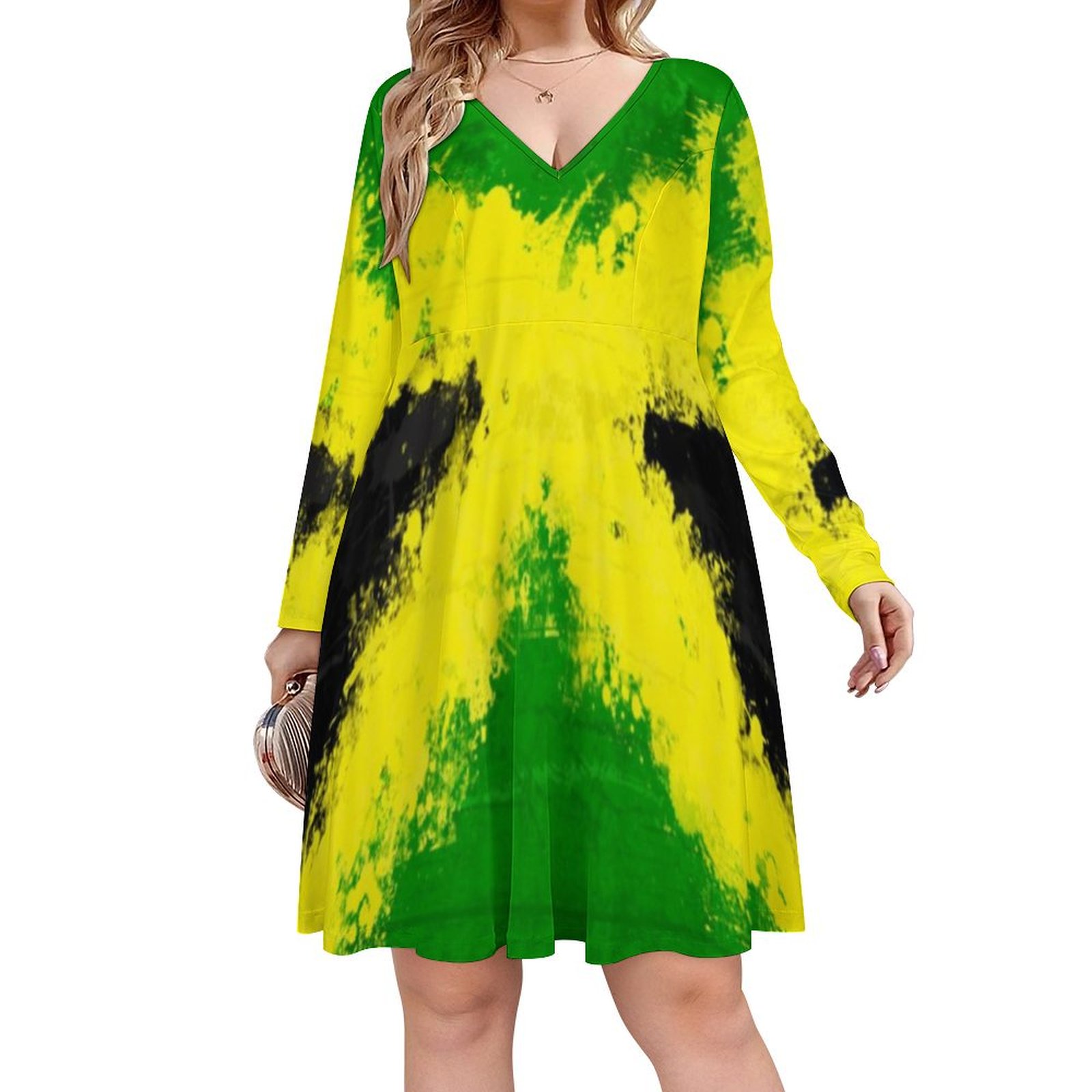 Jamaica Flag, Jamaican Flag Long Sleeve Sexy Dresses For Women Ladies ...