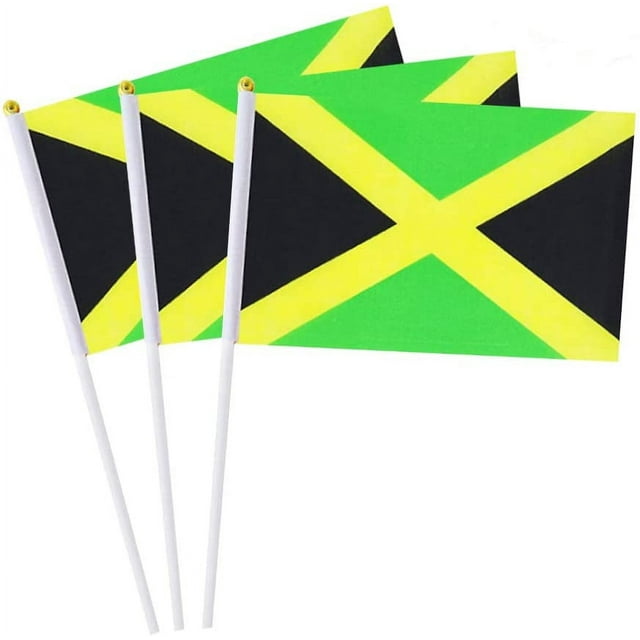 Jamaica Flag Jamaican Small Stick Mini Hand Held Flags Decorations 1 ...
