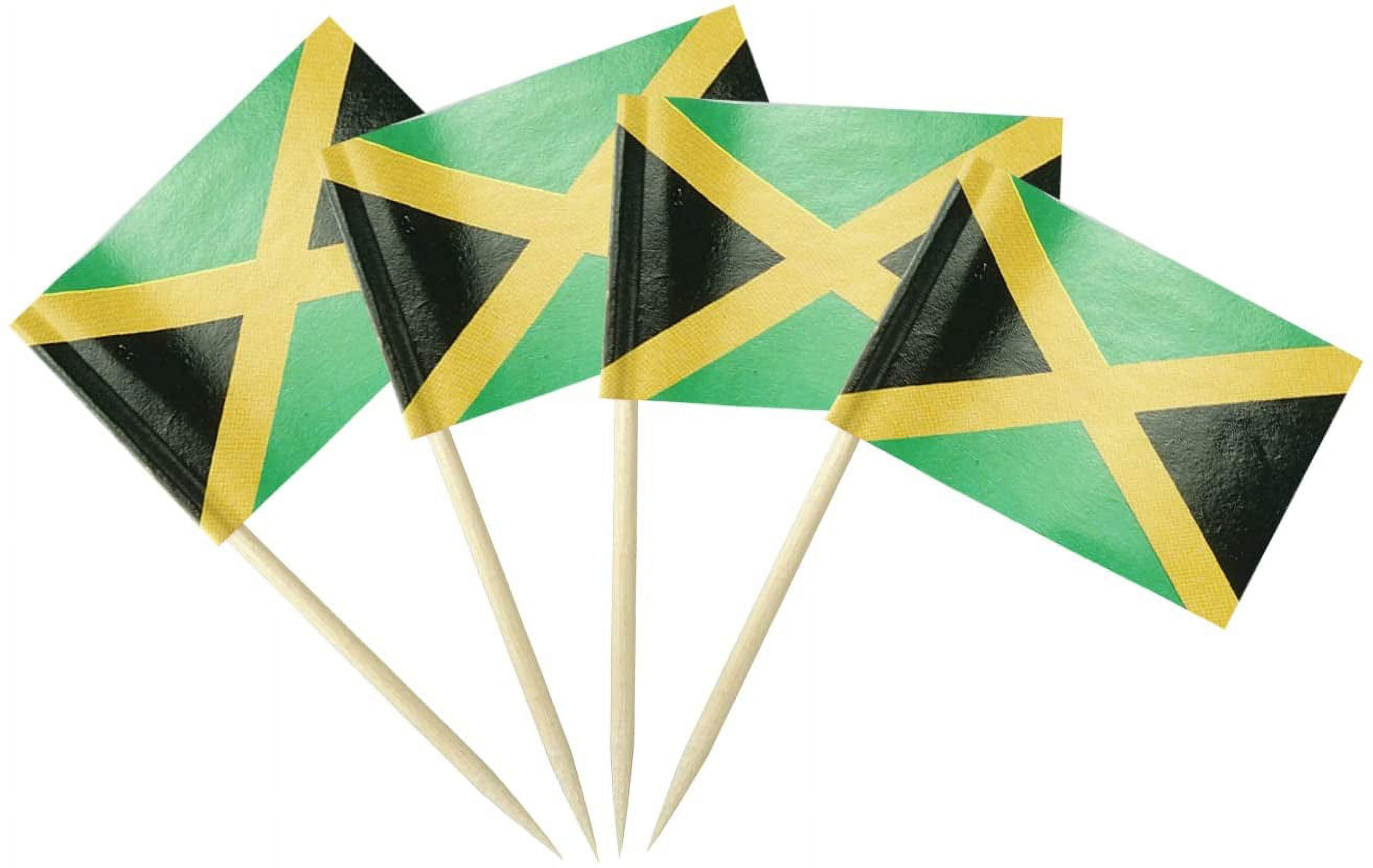 Jamaica Flag Jamaican Small Toothpick Flag Decor Mini Cupcake Toppers ...