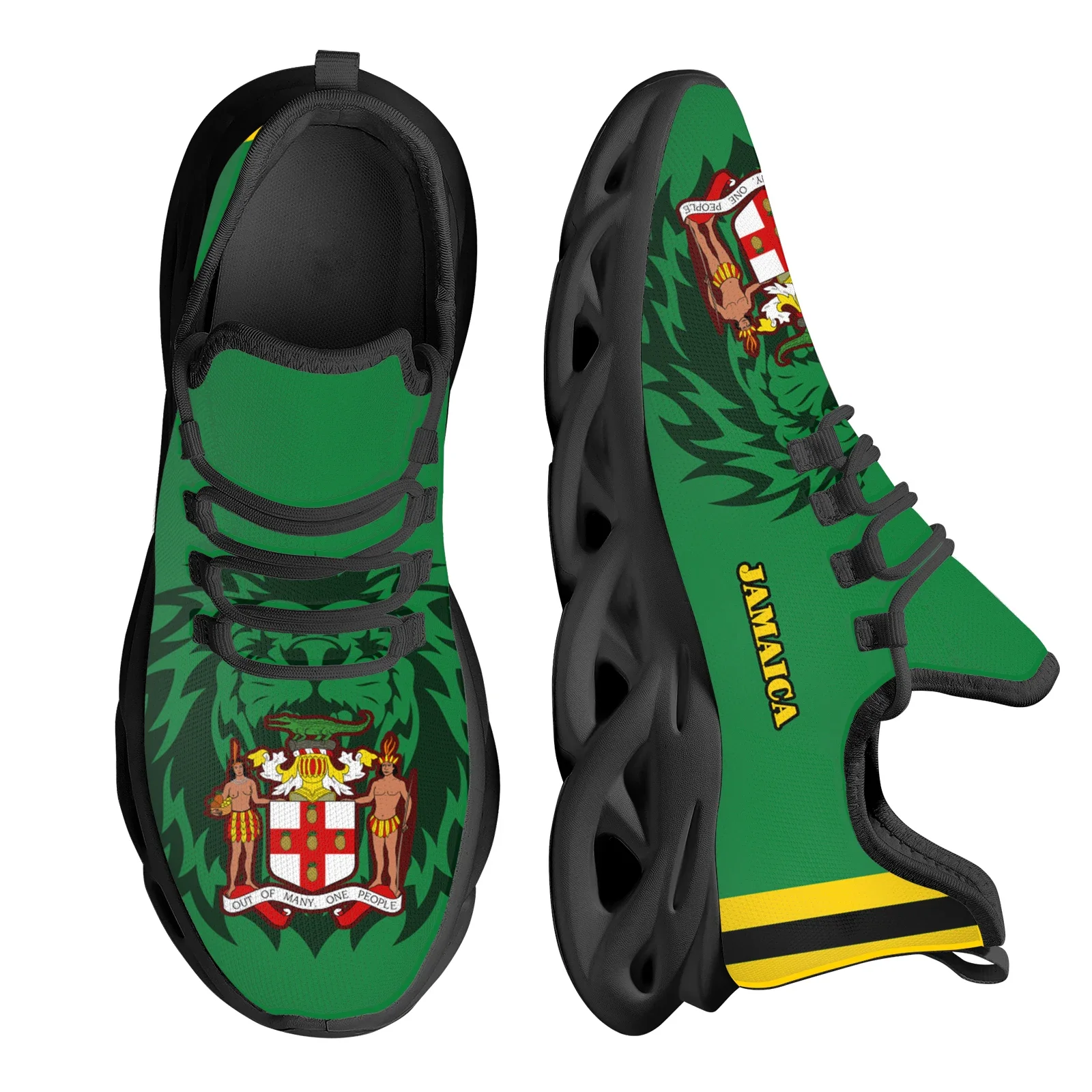 Jamaica Flag Print Women's Mesh Swing Sneakers Rasta Rastafari Lion ...