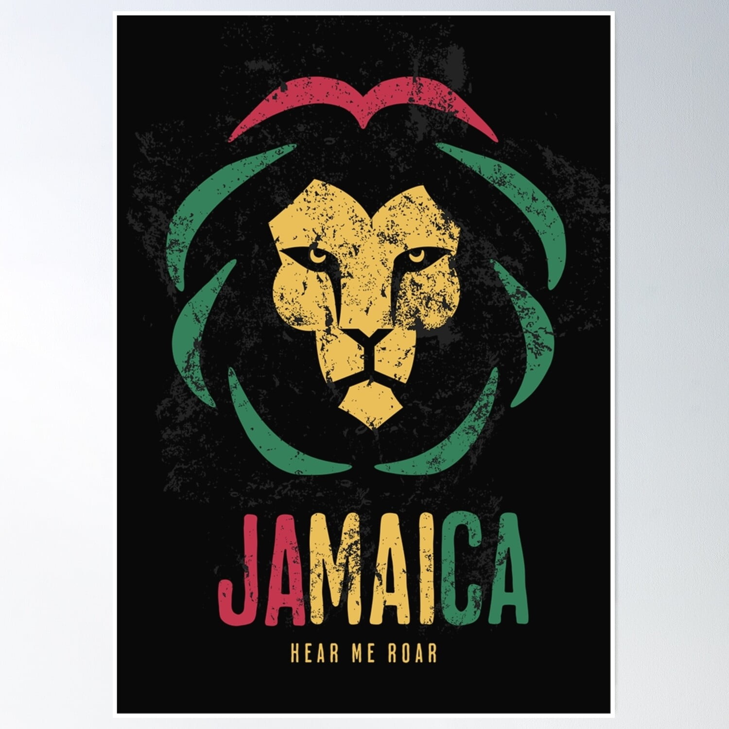 Jamaica Hear Me Roar Poster Wall Art, Modern Wall Decor, 24x36 UNFRAMED ...