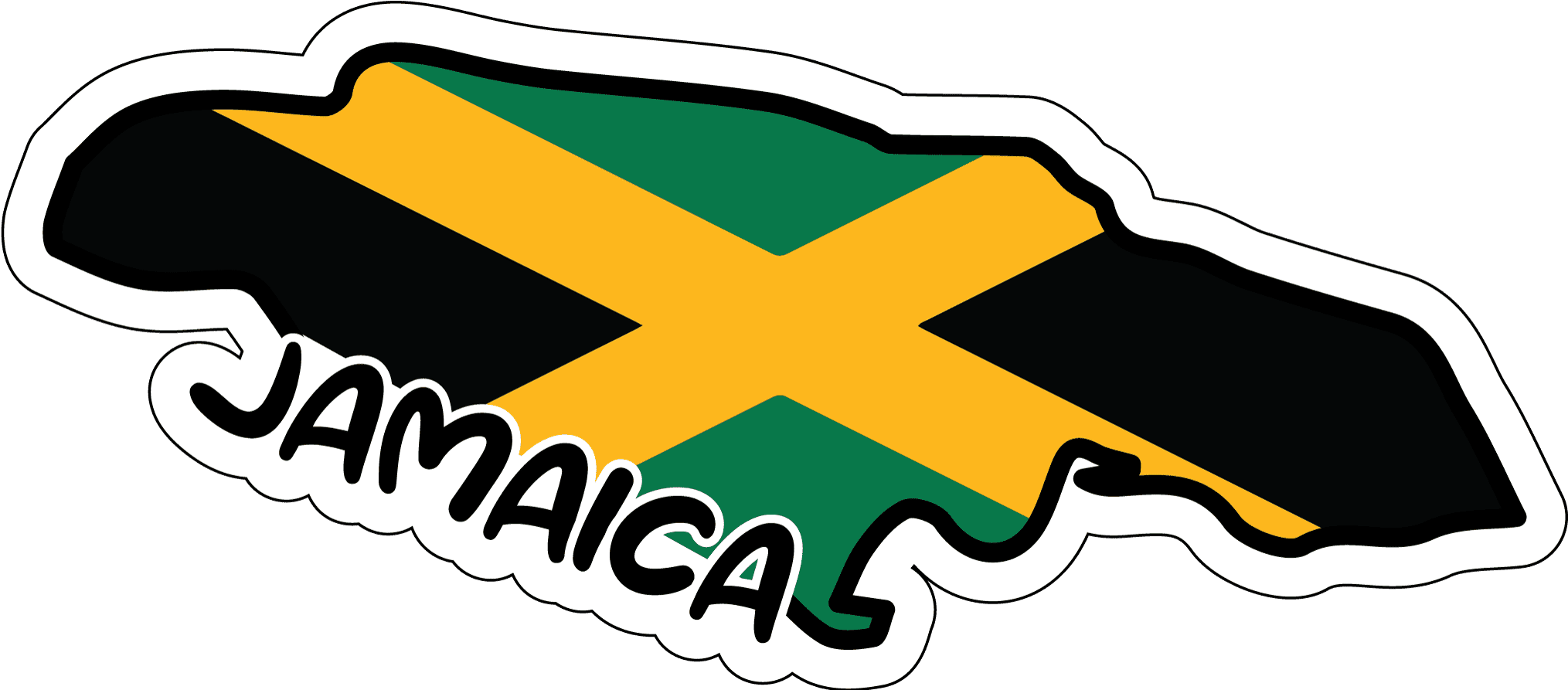 Jamaica Map Flag Sticker Decal / Jumieka / Kingston / Jamaican / Out of ...