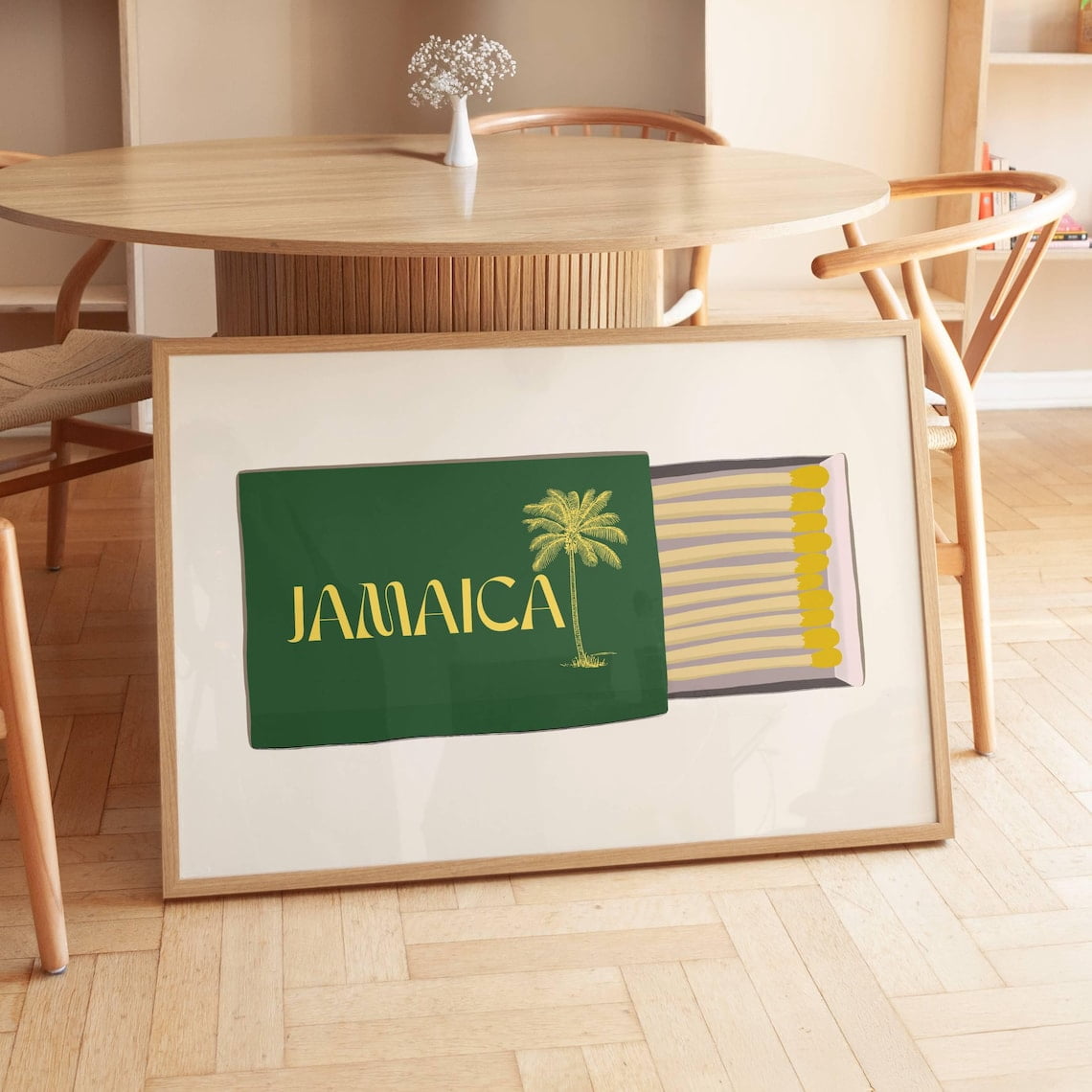 Jamaica Matchbox Print Jamaica Travel Jamaican Art Caribbean Prints ...