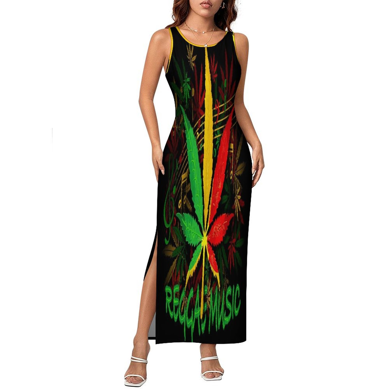 Jamaica Music Notes Stave Theme Ladies Summer Dresses Beach Vacation ...