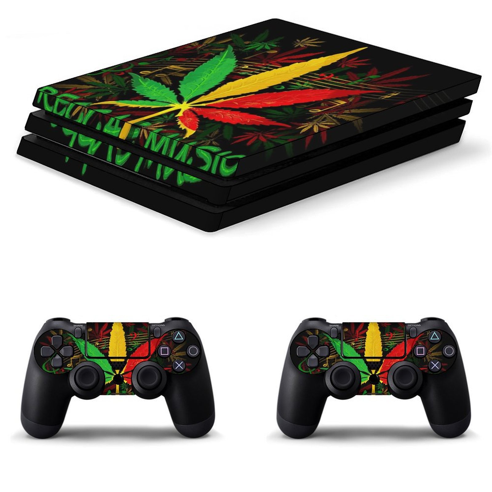 Jamaica Music Notes Stave Theme PS4/PS4 Pro/PS4 Slim Skin Sticker For ...