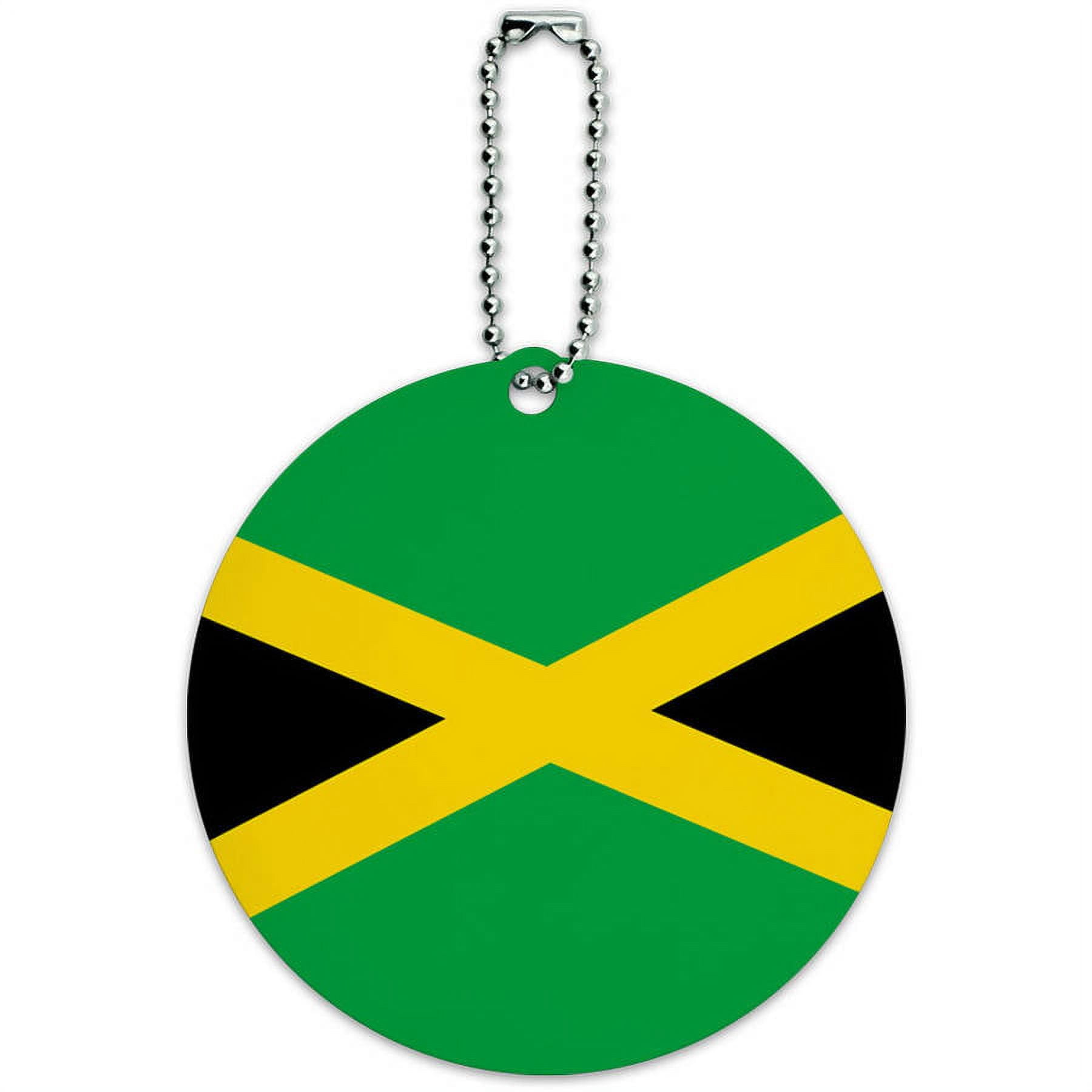 Jamaica National Country Flag Round Luggage ID Tag Card for Suitcase or ...