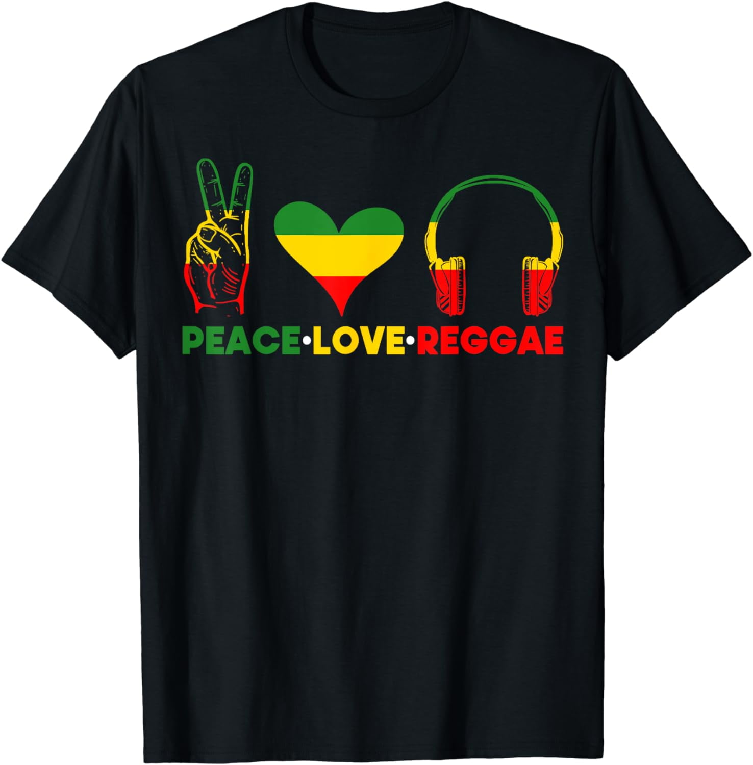 Jamaica Rastafarian Peace Love Reggae Music Rasta T-Shirt - Walmart.com