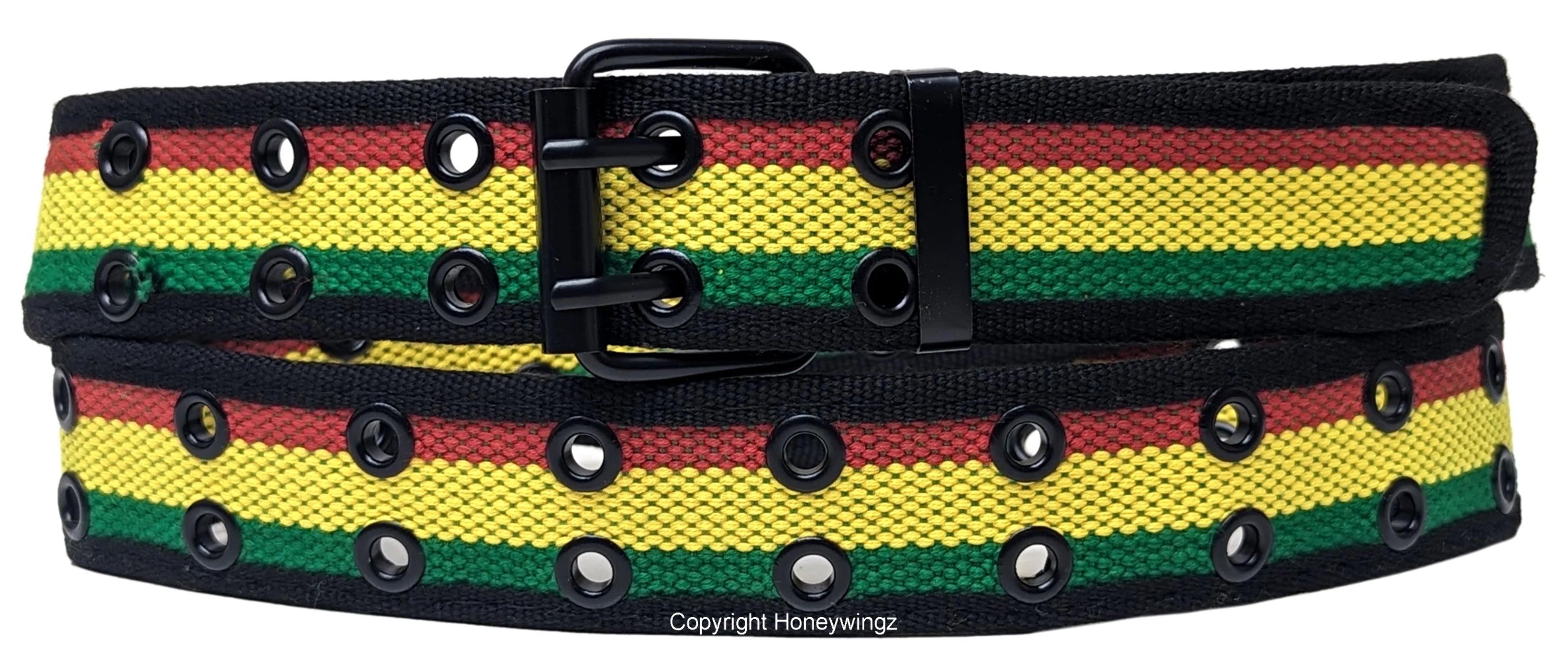 Jamaica Reggae Rasta Style Row Metal Grommet Stitched Canvas Fabric ...