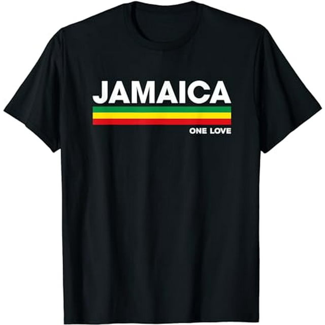Jamaica Retro Reggae Color Bars Jamaican Vacation Souvenir T-Shirt ...