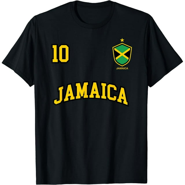 Jamaica Shirt Number 10 Soccer Team Sports Jamaican Flag - Walmart.com