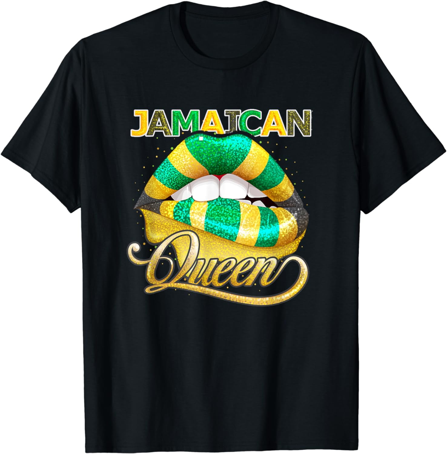 Jamaica Shirt Women Girls Jamaican Queen Jamaican Flag T-Shirt ...
