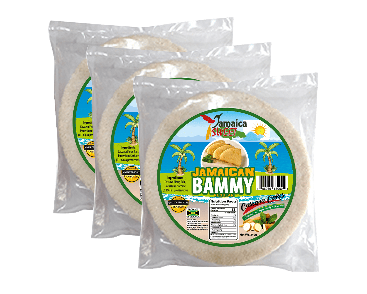 Jamaica Sweet Baked Bammy (Pack of 3) - Walmart.com