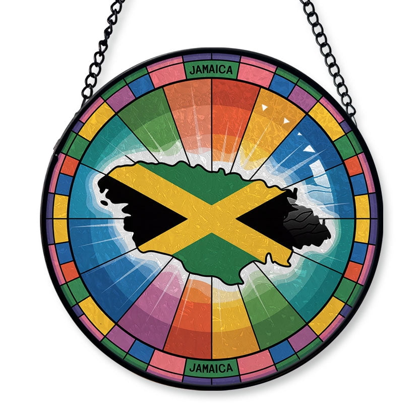 Jamaica Travel Decor Suncatcher Stained Glass Window Hanging, Gift for ...