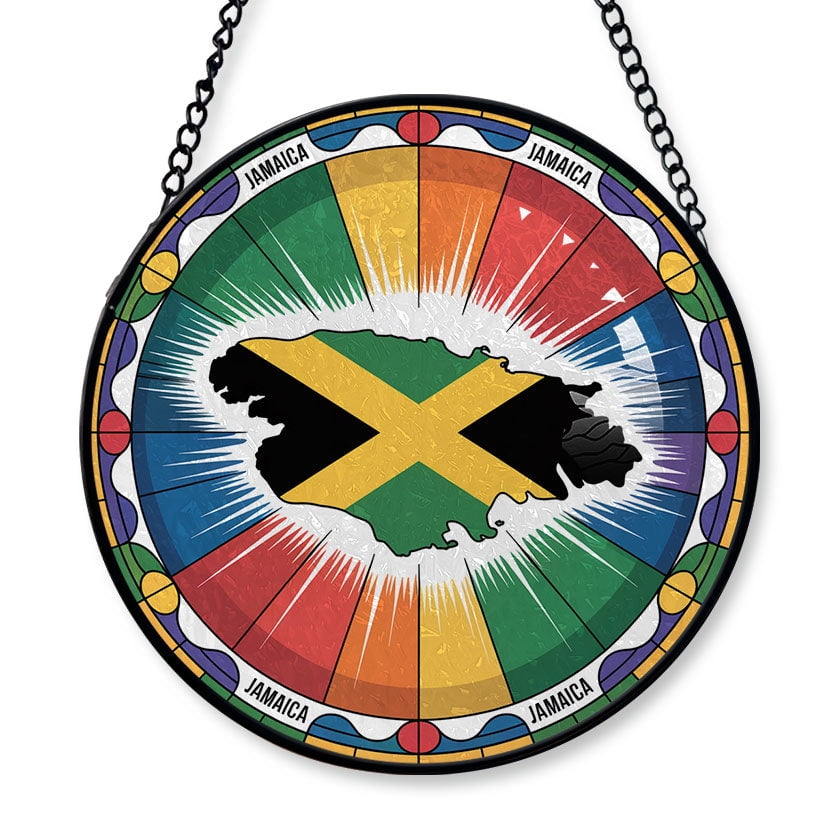 Jamaica Travel Decor Suncatcher Stained Glass Window Hanging, Gift for ...