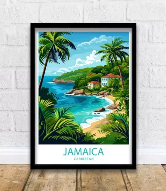 Jamaica Travel Print Jamaica Wall Decor Caribbean Jamaica Art NO FRAMED ...