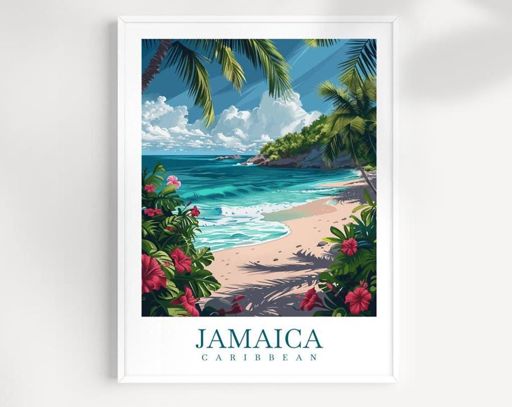 Jamaica Travel Print Wall Art Bahamas Wall Hanging Jamaica Home Décor ...