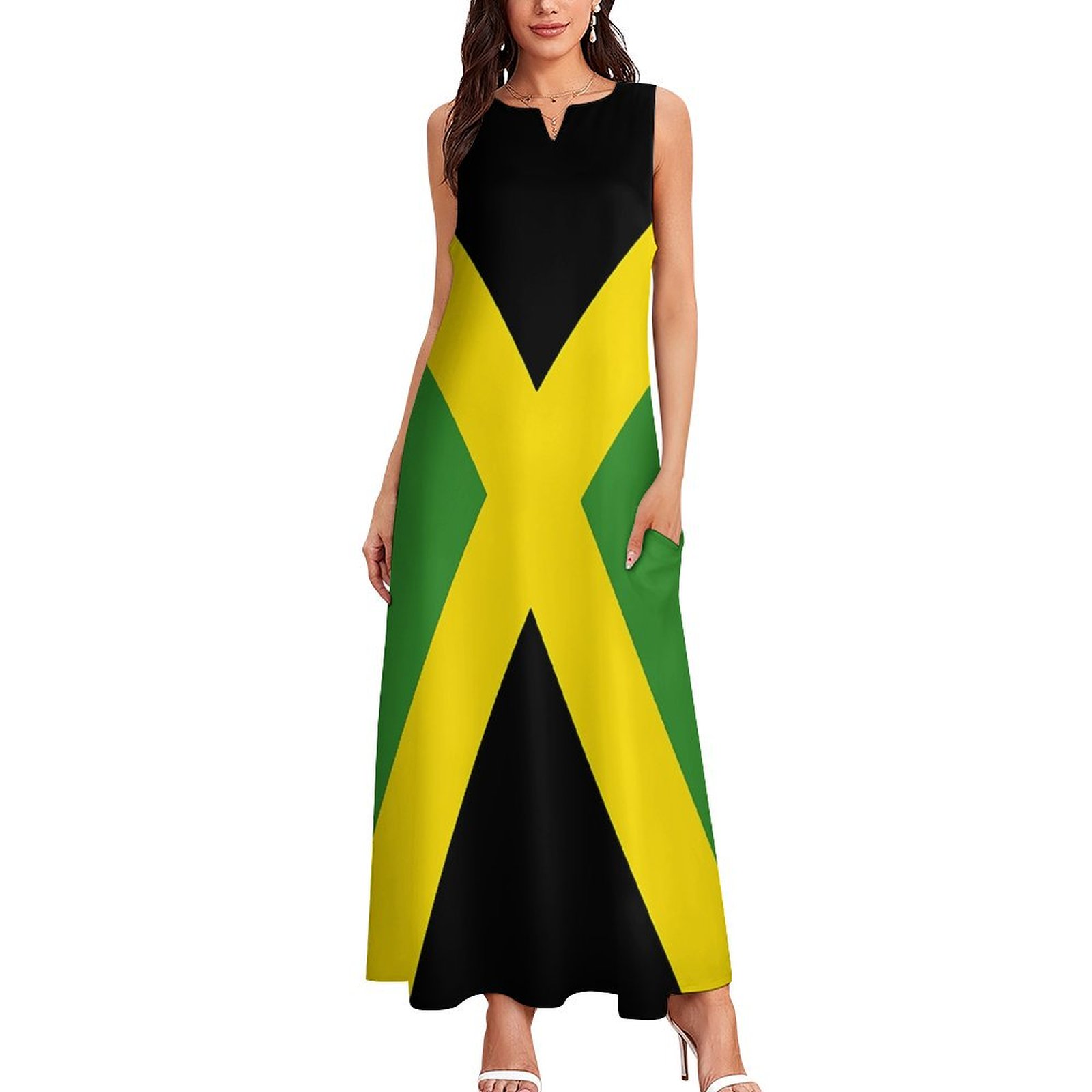 Jamaican Festival Long Dress Women's Summer Dress Elegant Guest Wedding ...