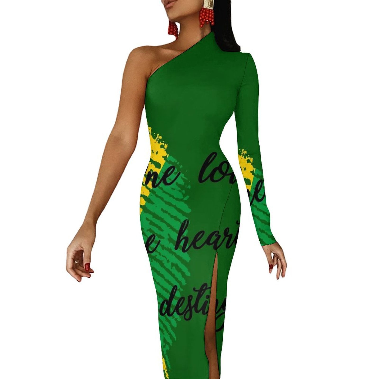 Jamaican Flag Long Dress Female Love for Jamaica Aesthetic Maxi Dress ...