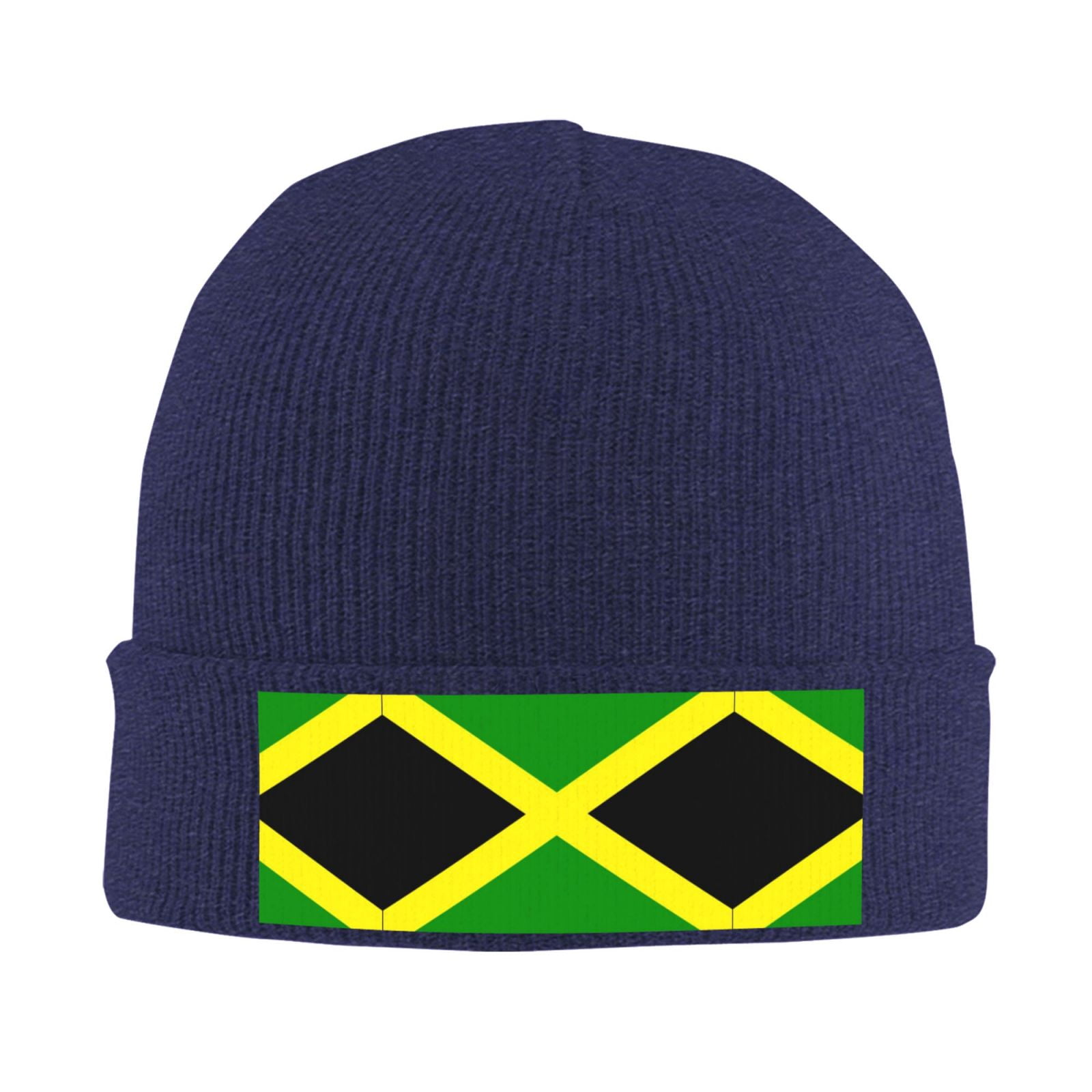 Jamaican Flag Winter Beanie Hats for Men Women Warm Cozy Knitted Cuffed ...