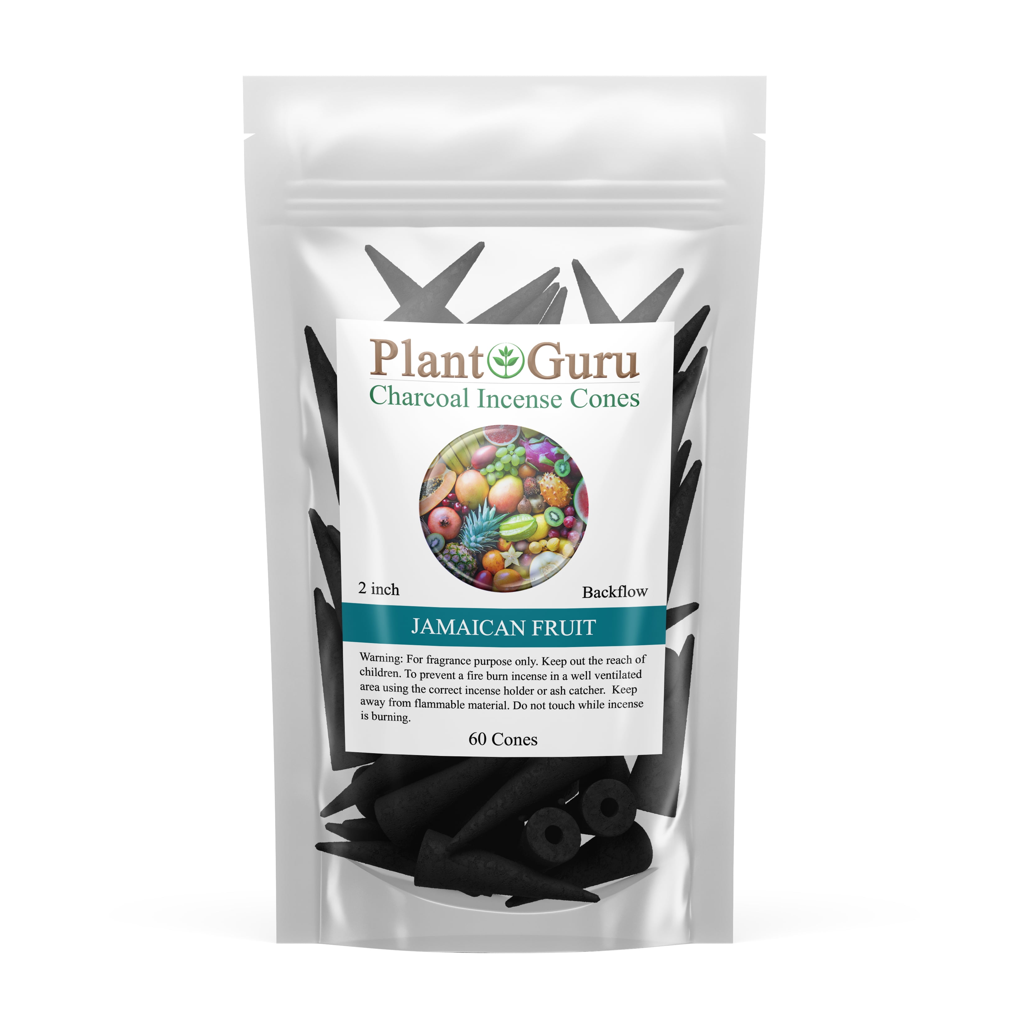 Jamaican Fruit Charcoal Incense Cones 2" BACKFLOW - 60 Pack - Natural ...