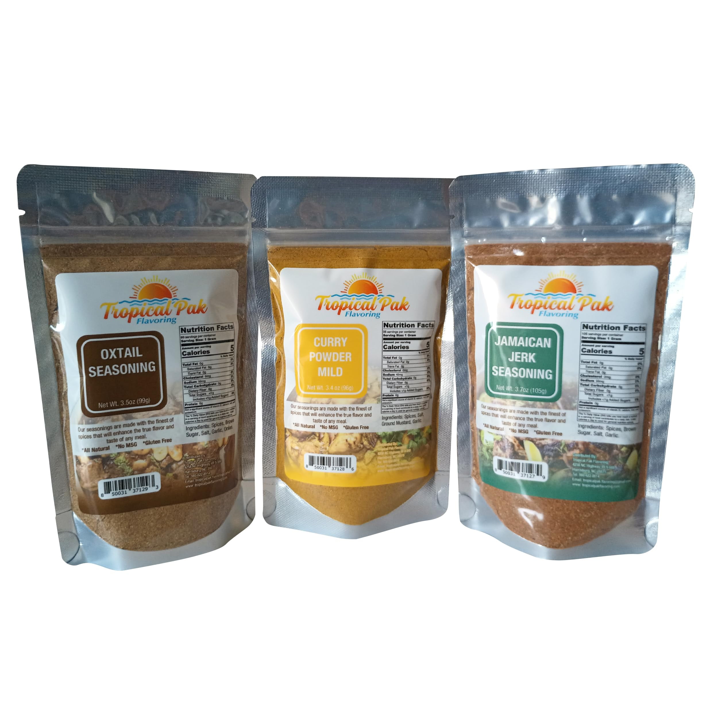 Jamaican Jerk Seasoning, AJH3 Curry Powder, Oxtail Seasoning Value Pack ...