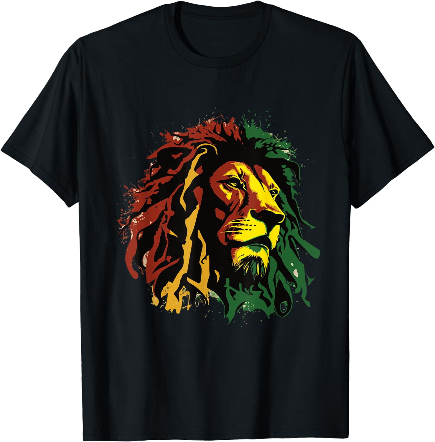 Jamaican Lion Jamaican Rasta Flag Lion Of Judah Reggae Music T-Shirt ...