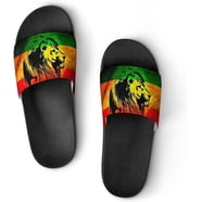 Jamaican Rasta Reggae RGY Caribbean Slippers Sandals for Women and Men ...