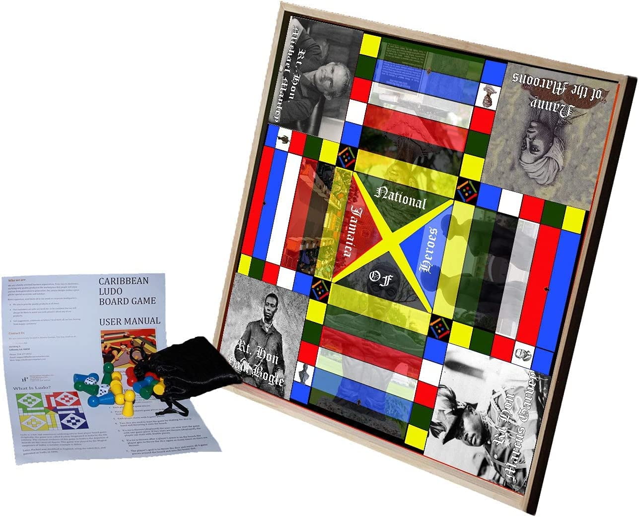 Jamaican Ludo National Heroes Edition v2 | 24in x 24in Board Game ...