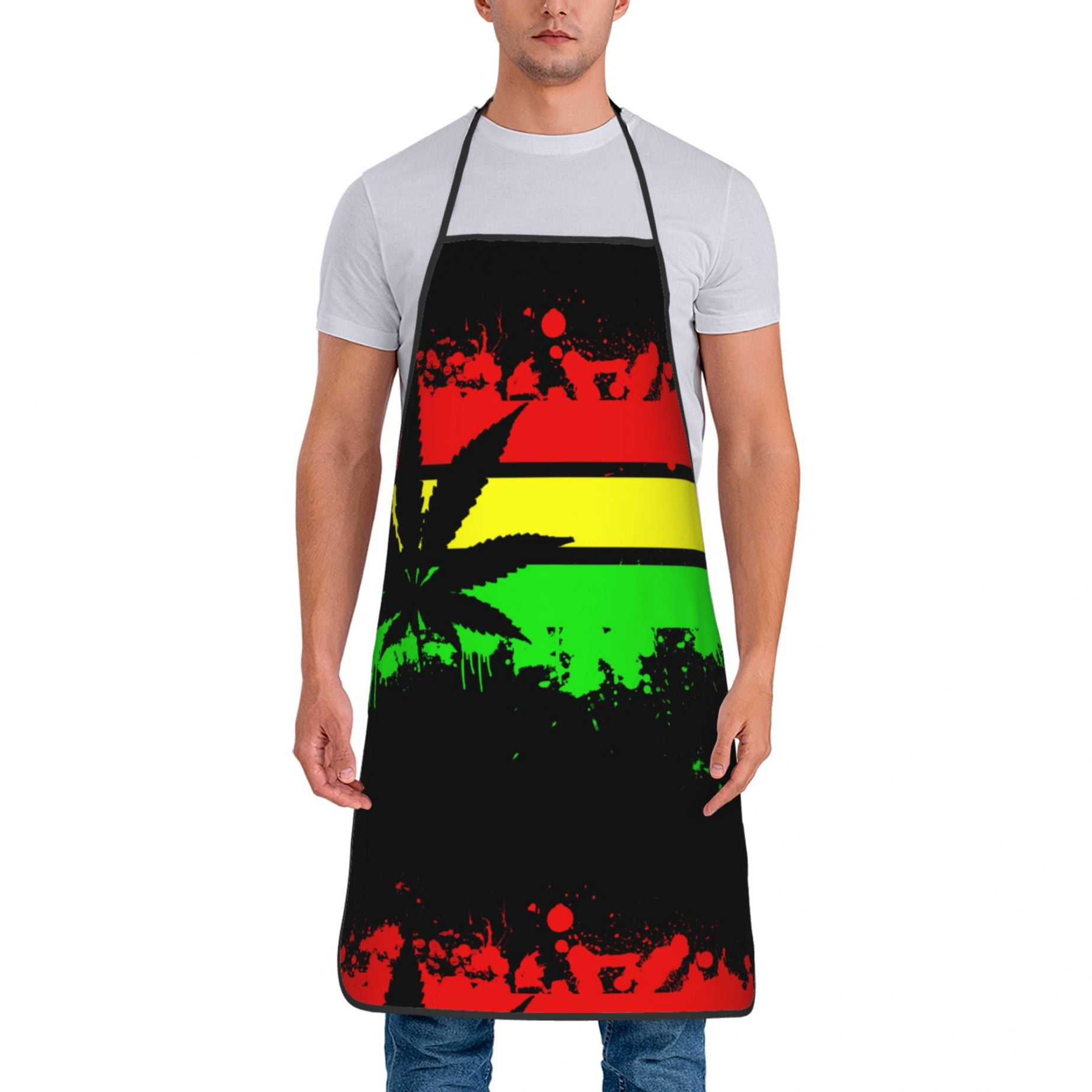 Jamaican Marijuana Weed Flag Aprons for Women Men Waterproof Apron ...