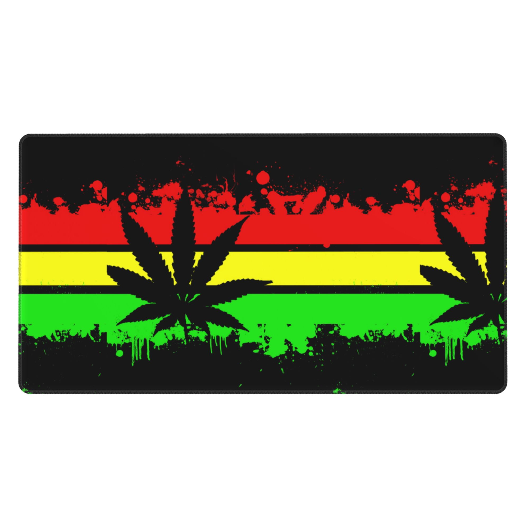 Jamaican Marijuana Weed Flag Large Gaming Mouse Pad, Large Keyboard Pad ...
