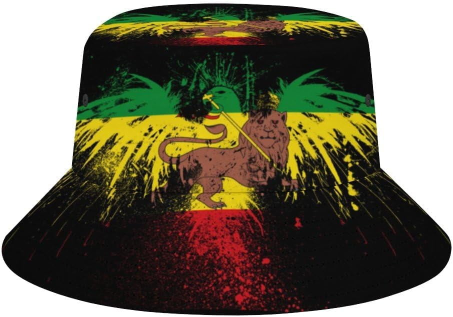 Jamaican Reggae Rasta Lover Bucket Hat for Men Women Fisherman Hat ...