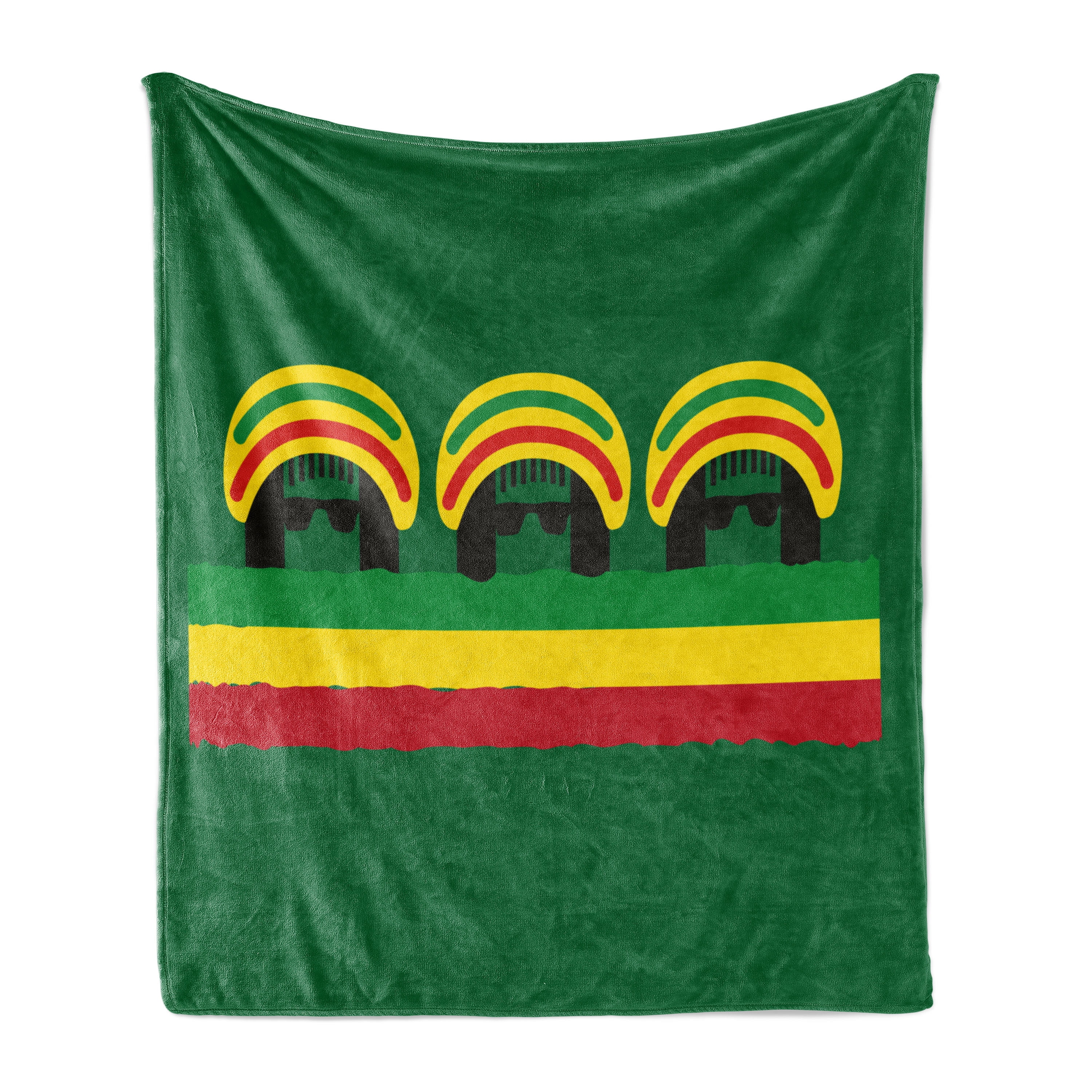 Jamaican Soft Flannel Fleece Blanket, Jamaican Reggae Culture Inspired ...