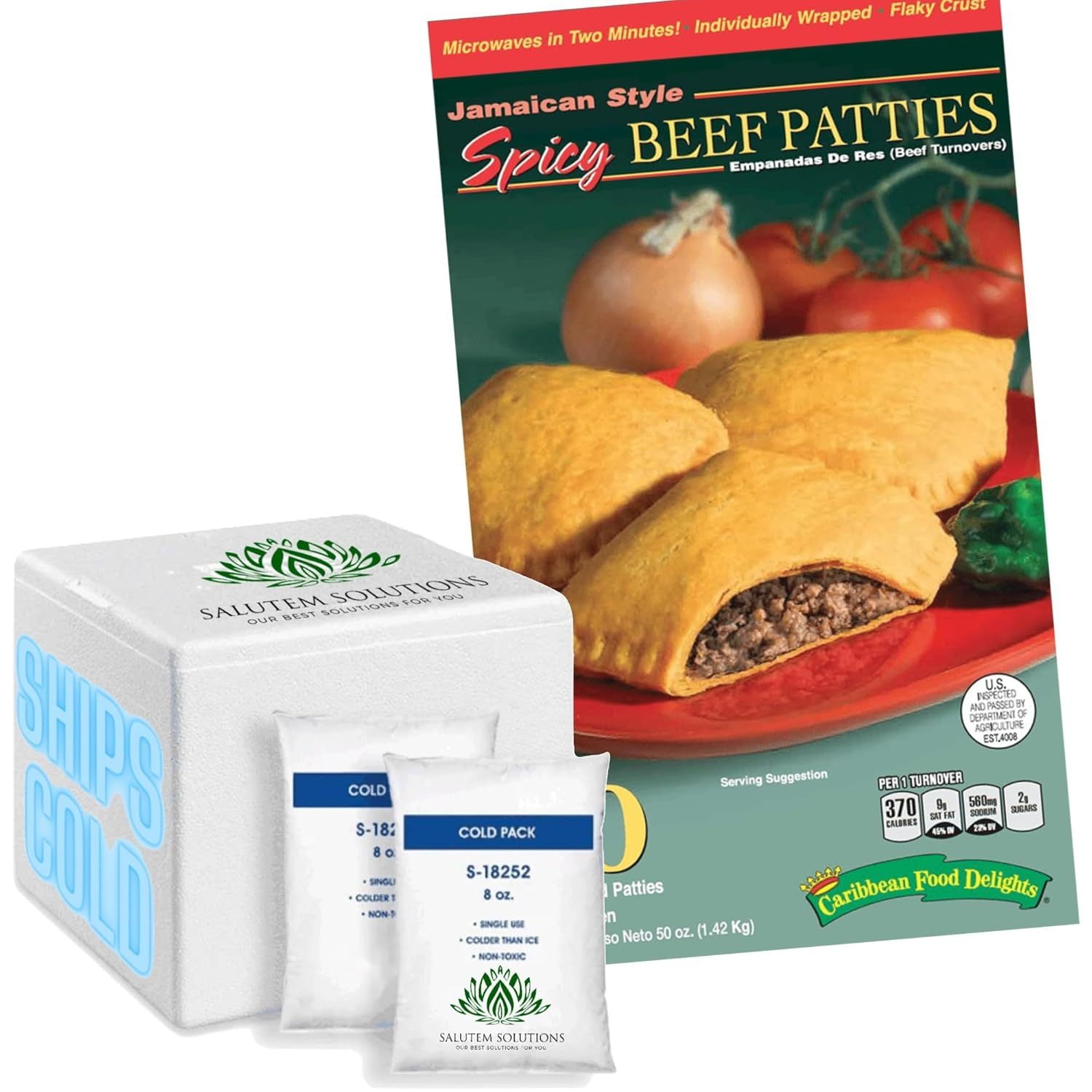 Jamaican Style Patties, Baked (Spicy), individually Wrapped Patties (10 ...