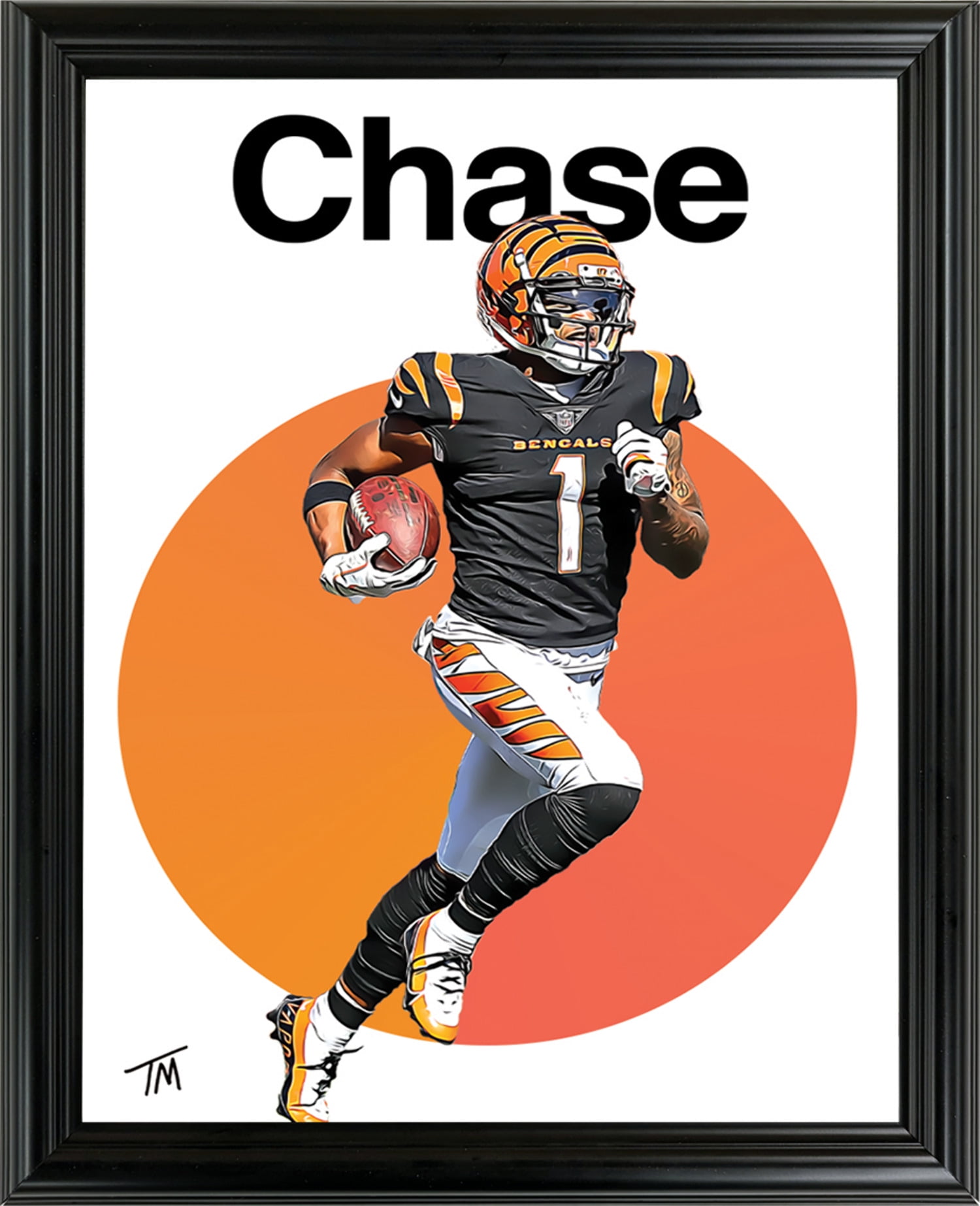 Jamar Chase Framed Sports Art Photo by Thomas Maxwell - Walmart.com