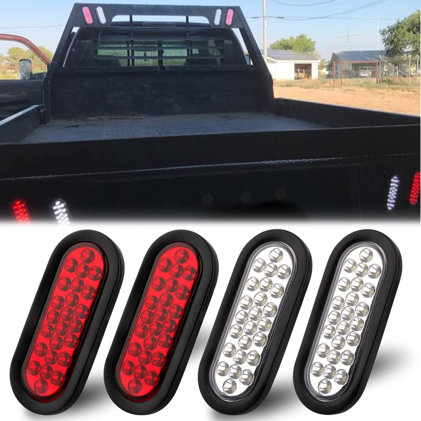 Jamarco 6inch Oval Stop ZS23 Turn Tail Lights 24 LED Brake Backup ...