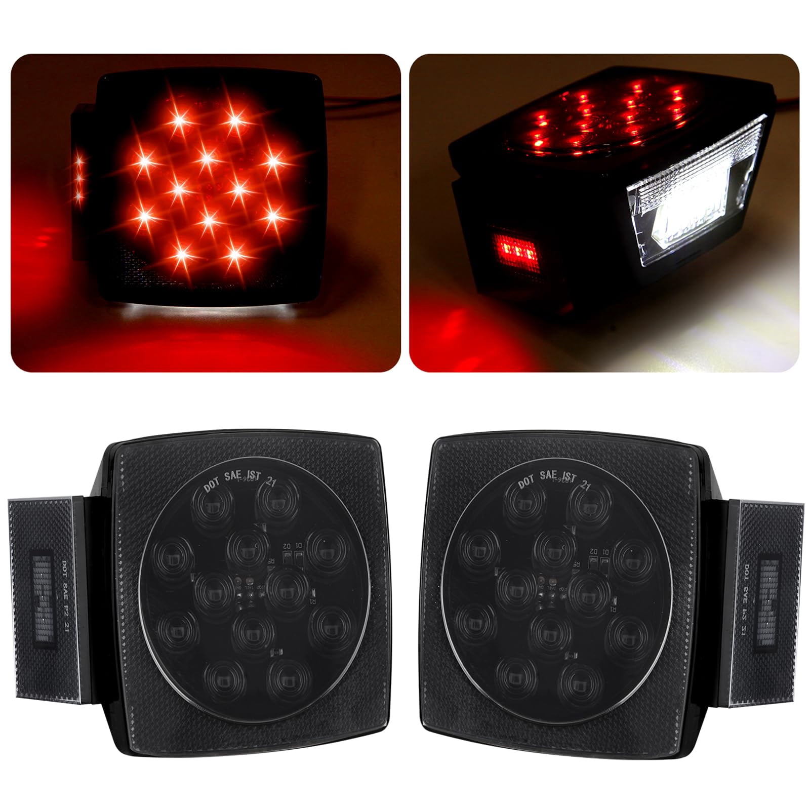 Jamarco Square Led Trailer SSF20 Tail Lights, 12V Square LED ...