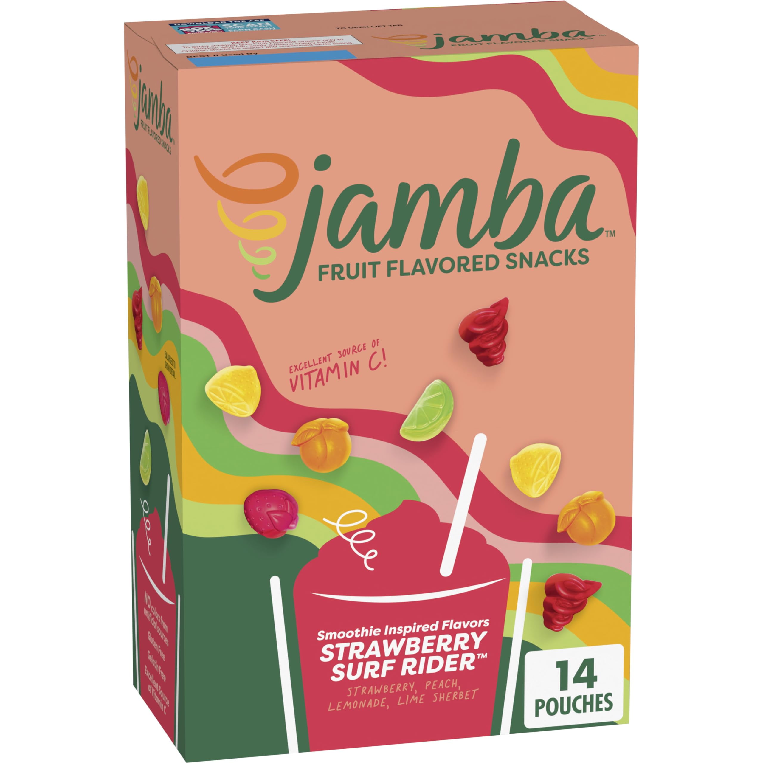 Jamba Fruit Flavored Snacks, OIF8 Strawberry Surf Rider, Smoothie ...