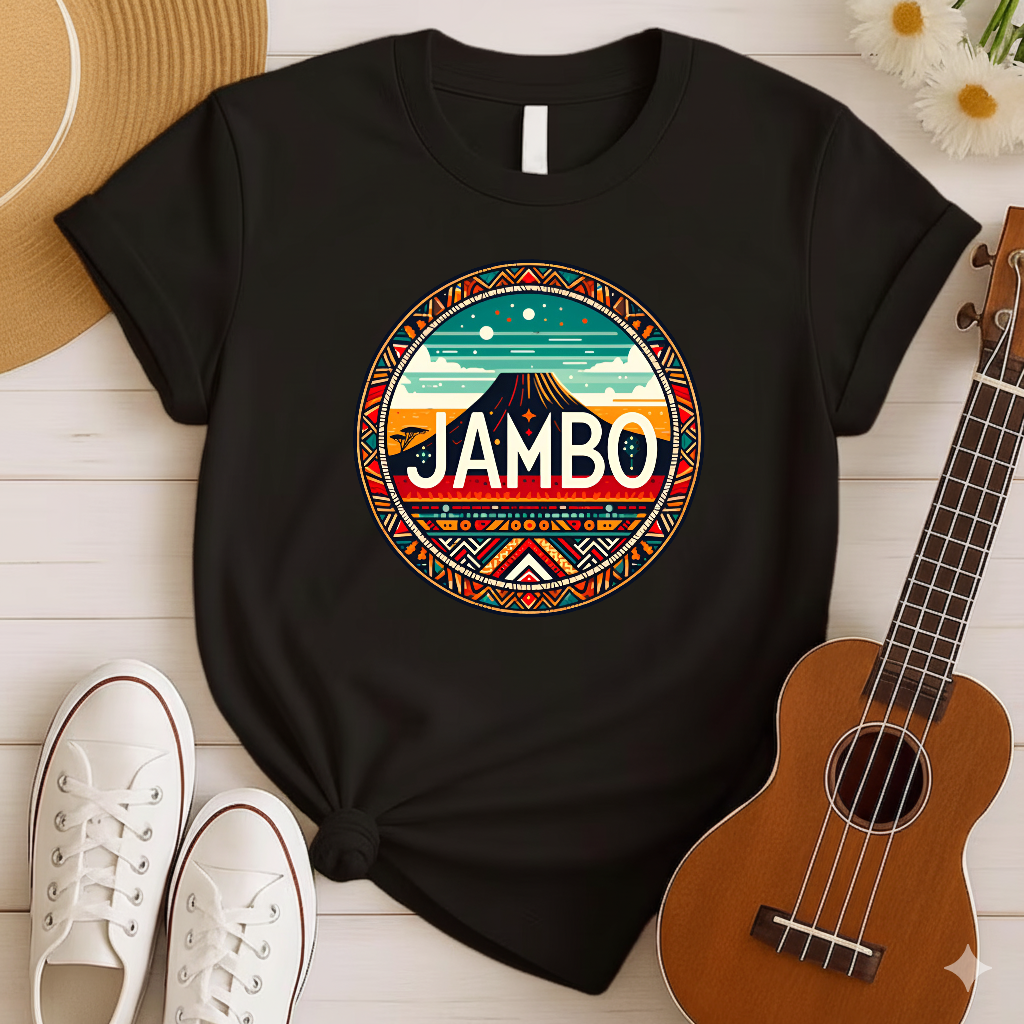 Jambo Kilimanjaro Funny Swahili Greeting African Mountain Gift Unisex T ...