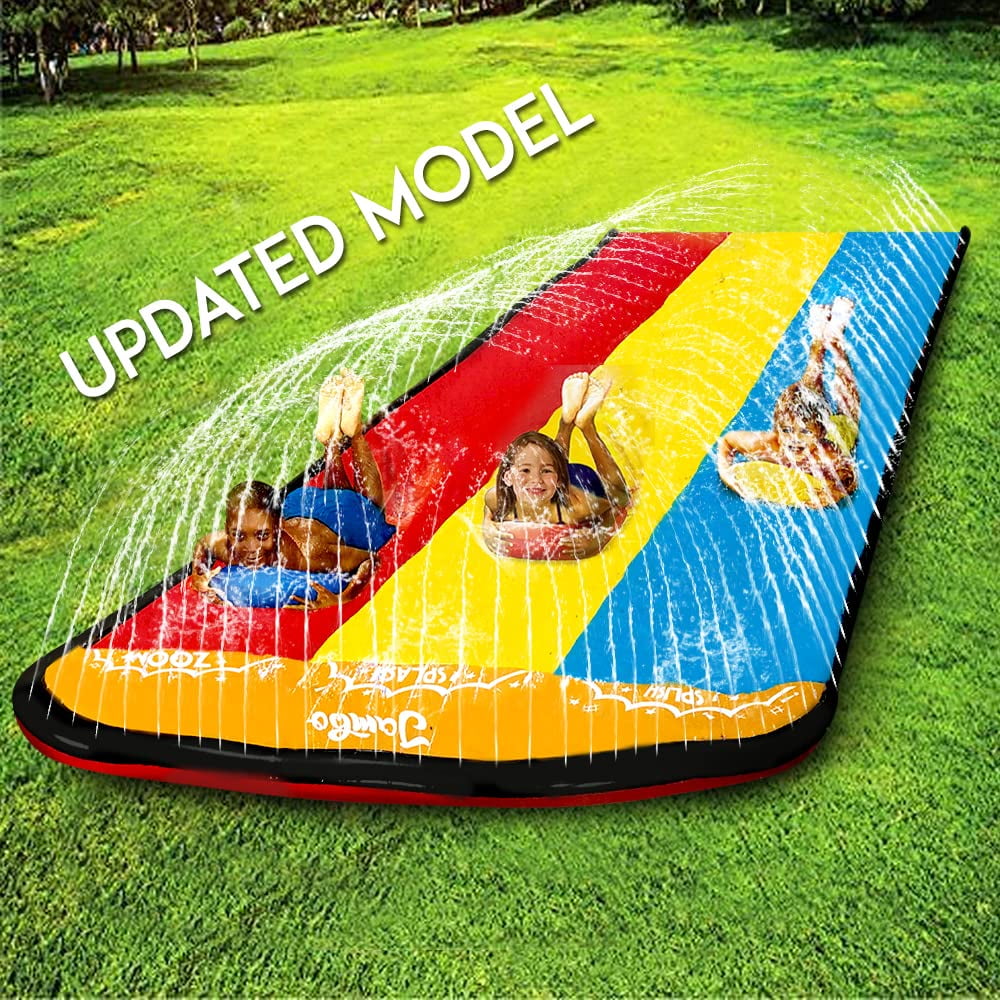 Jambo Premium Inflatable Slip Splash and Slide with 3 Bodyboards, Heavy ...