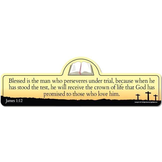 James 1-12 Bible Verse Sign - Walmart.com