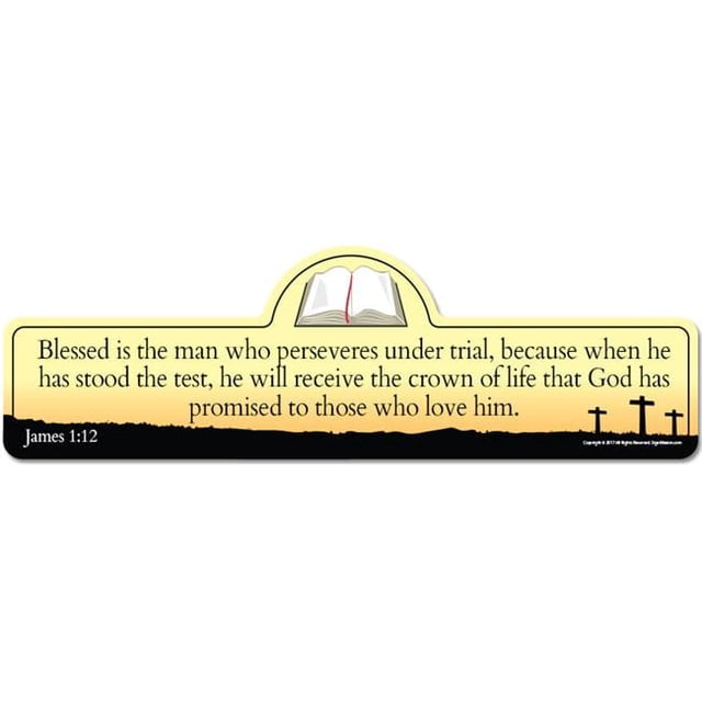 James 1-12 Bible Verse Sign - Walmart Business Supplies