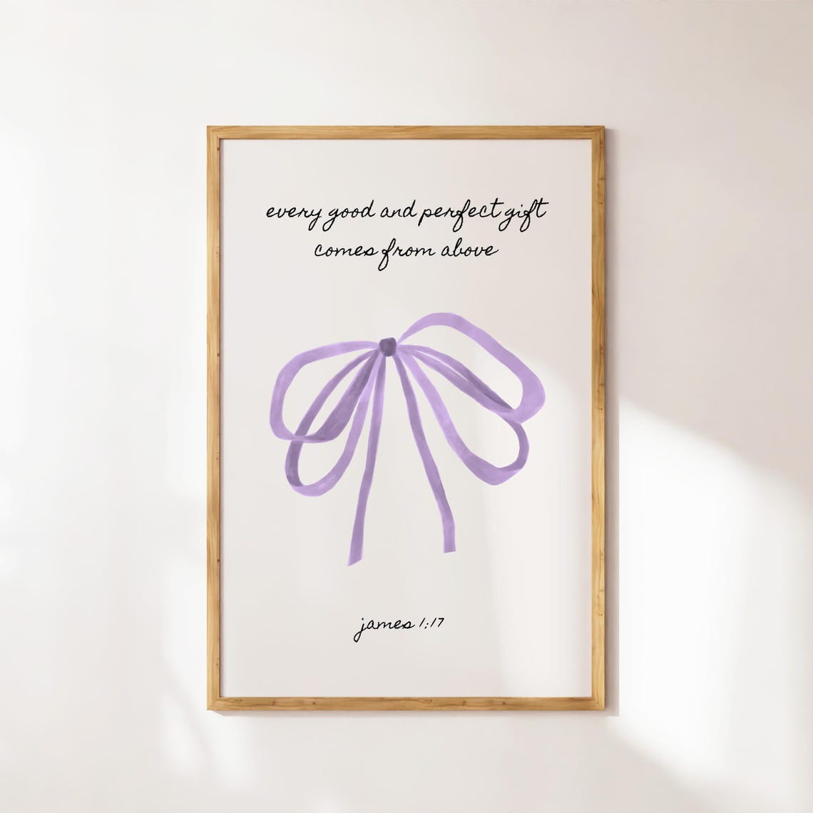 James 1, Coquette Room Decor, Purple Bow Print, Christian Wall Art ...